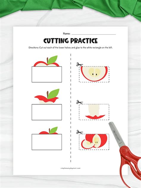 Free Apple Cutting Practice Pages For Preschoolers