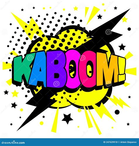 Kaboom Comic Rainbow Text Vector Illustration 247629918