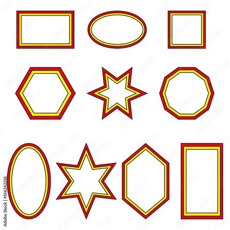 Set Frames Simple Frames In Sketch Style Vector Illustration Stock