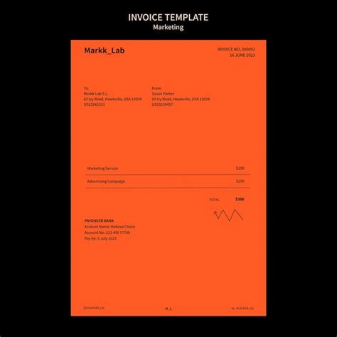 Free Psd Hand Drawn Marketing Strategy Invoice Template