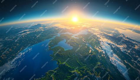 A Breathtaking View Of Earth From Space Showcasing Land Water And The