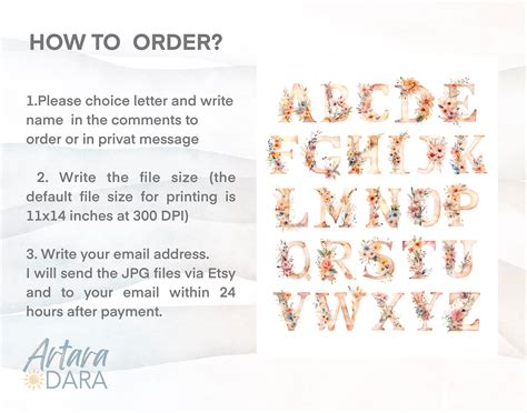 Custom Name Print Boho Letter Wall Art Initial Wall Art Personalised Name Art Watercolor