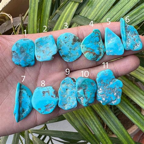 Natural Arizona Turquoise Slice Stones Raw Turquoise Loose Rough