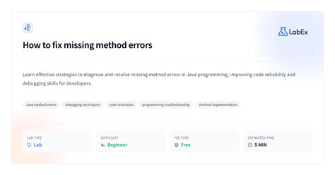 How To Fix Missing Method Errors Labex