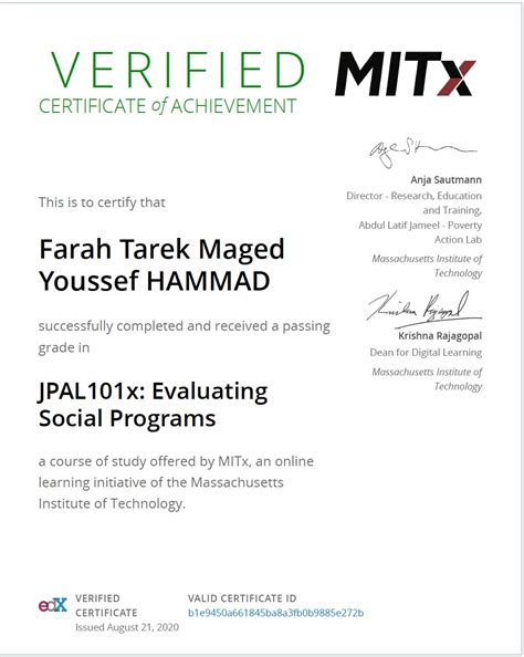 I Have Successfully Completed The Abdul Latif Jameel Poverty Action Lab J Pals Course On