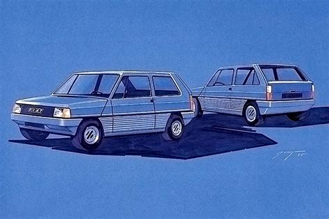 Fiat Panda 40th Anniversary Design Sketch Remders Car Body Design
