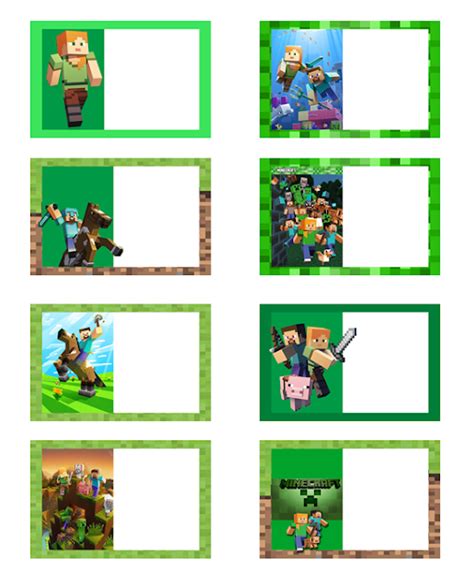 Etiquetas Minecraft School Labels Printables School Stickers Labels