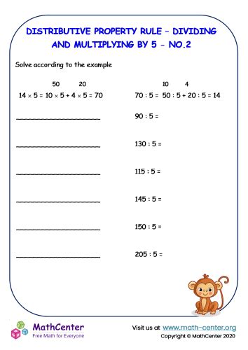 Distribution Worksheet Math Distributive Property Examples