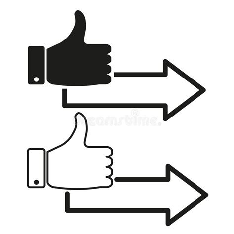 Thumbs Up Direction Arrows Positive Feedback Pointers Vector Approval