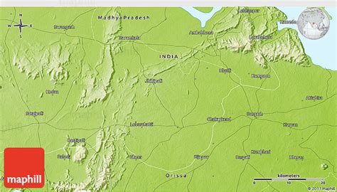 Physical 3d Map Of Bargarh