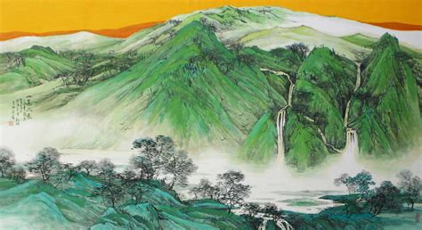 青碧大山谷图库