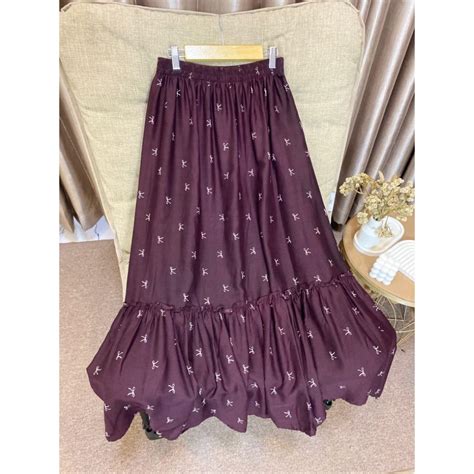 Jual Rok Ruffle Rayon Motif Rok Wanita Kekinian Shopee Indonesia