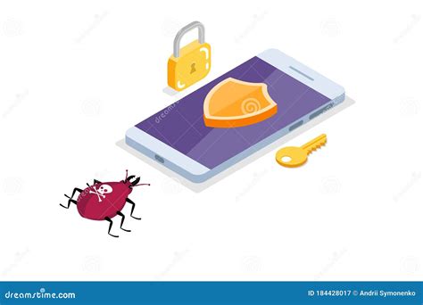 Computer Virus Data Protection Isometric Concept Network Data Internet Security Secure Bank