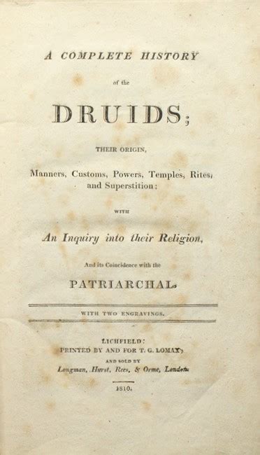A Complete History Of The Druids Their Origins Manners Customs