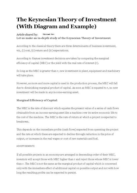 Mec And Keyns Keynesian Theory Of Economics The Keynesian Theory Of