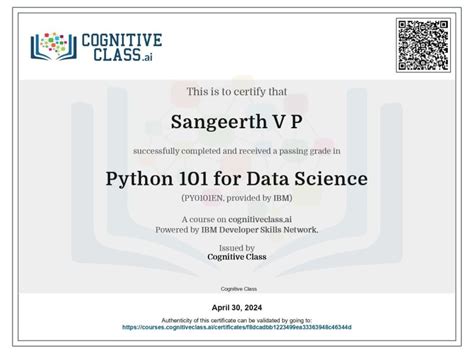 Learn Python With Ibm Developer Skill Network Sangeerth V P Posted On