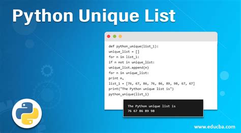 Python Unique List A Quick Glance Of Python Unique List With Examples