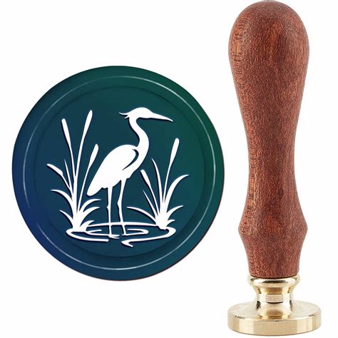 1set Bird Wax Seal Stamp Heron Vintage Sealing Wax Stamps 30mm Retro
