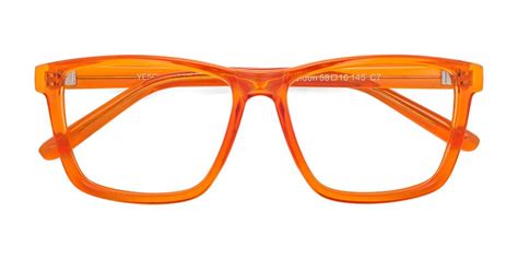 Orange Oversized Grandpa Square Eyeglasses Sheldon