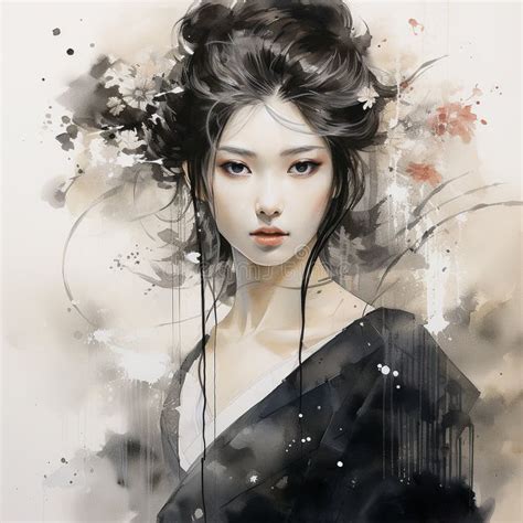 Motivational Sumi E Painting Stock Vector Illustration Of Watercolour