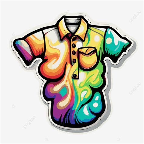 Small Sticker With An Image Of A Colorful Shirt Clipart Vector Sticker