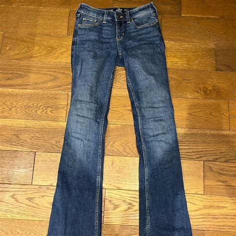 Low Rise Dark Wash Hollister Bootcut Jeans W24 Depop