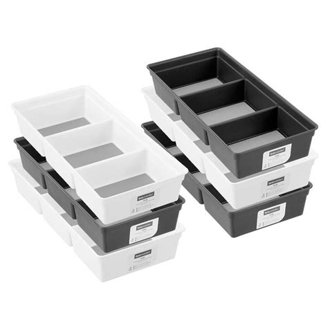 6x Boxsweden Grip 3 Section 33x55cm Organiser Drawer Insert Tray
