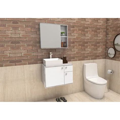 Vanitory Mueble Colgante Baño 60 Cms Madera Sin Bacha Hidro San