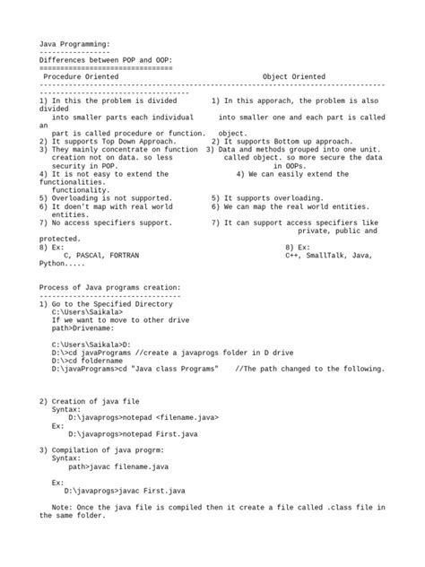 Java Programmingnotes 2 Pdf