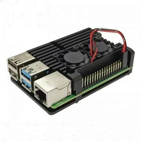 Armour Case With Dual Cooling Fan For Raspberry Pi 4 Lit Little Bird