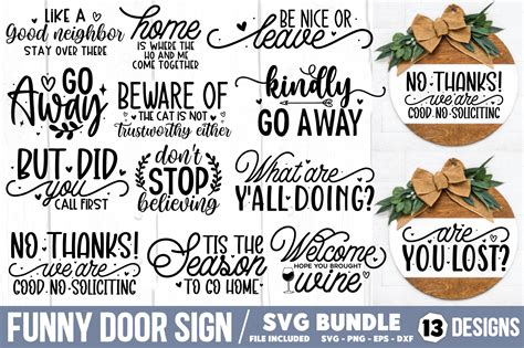 Funny Door Sign Svg Bundle Graphic By Crafthome · Creative Fabrica