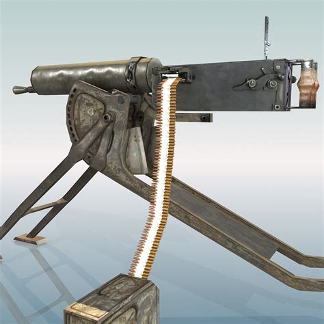 Machine Gun Mg 08 3d Model 199 Max Fbx Free3d