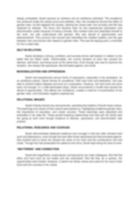 Solution The Case Of Sarah Feminist And Multicultural Approach Case