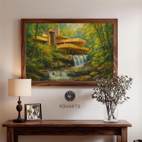 Fallingwater Art Print Frank Lloyd Wright Architecture Modern