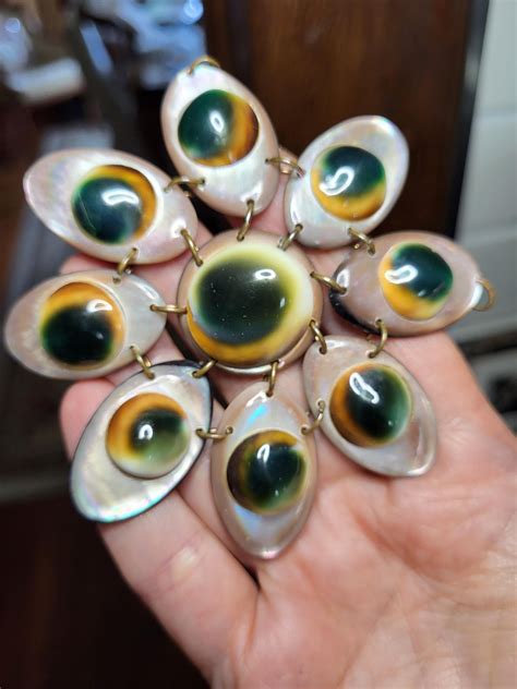 Operculum Vintage Large Flower Pendant Etsy Flower Pendant Claw Earrings Handmade Pendants
