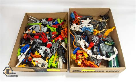 2 Small Flats With Lego Bionicles Unassembled Pcs