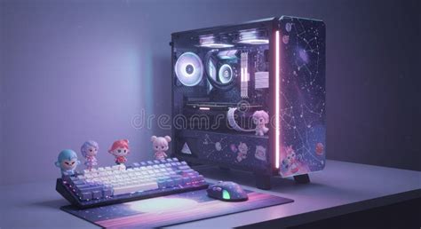 Customized Gaming Pc Setup With Anime Inspired Decor And Aesthetic