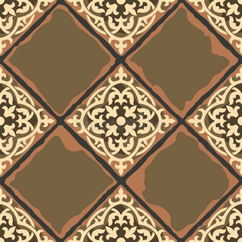 Ancient Ceramic Tile Seamless Pattern Wall Or Floor Texture
