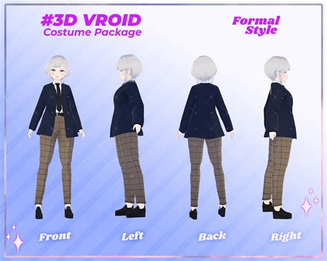 3d Vroid Outfit Pack Formal Style Chic And Elegant Business Fashion For