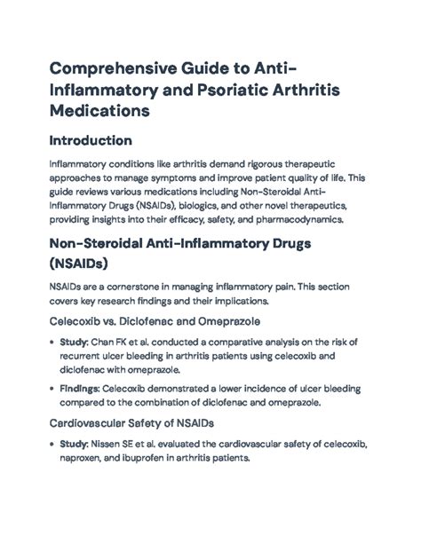 Comprehensive Guide To Anti Inflammatory And Psoriatic Arthritis Medications Comprehensive Guide