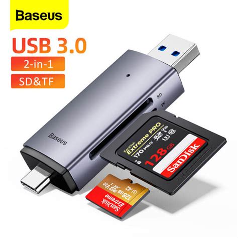 Baseus Card Reader Usb 3 0 Type C To Micro Sd Tf Memory Card Reader 2