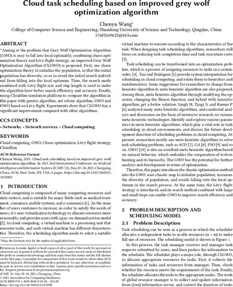 Cloud Task Scheduling Based On Improved Grey Wolf Optimization Algorithm 2021 2nd