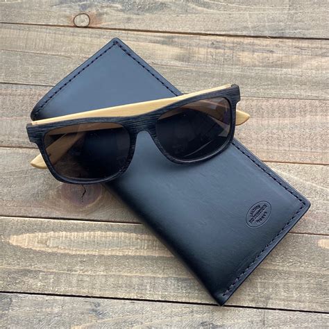 Black Oxford Sunglasses Case Lined In Calfskin Robertson Leather Works