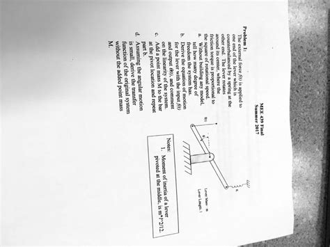 solved m d part b c b a problem 1 without the added point mass