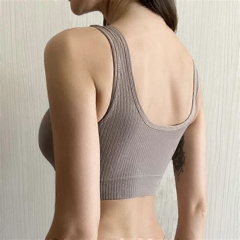 Women Tank Top Sexy Crop Tops Camisole Massage Pad Underwear Female