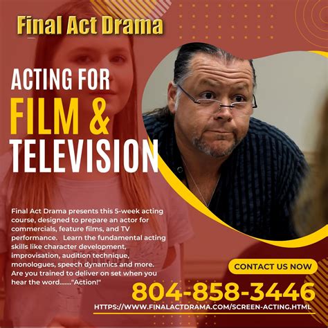 Screen Acting Classes Final Act Drama Richmond Virginia