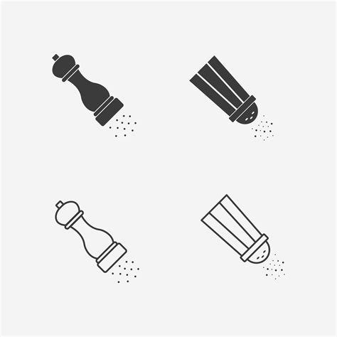 Pepper Salt Shaker Icon Vector Set Symbol Sign 14531384 Vector Art At