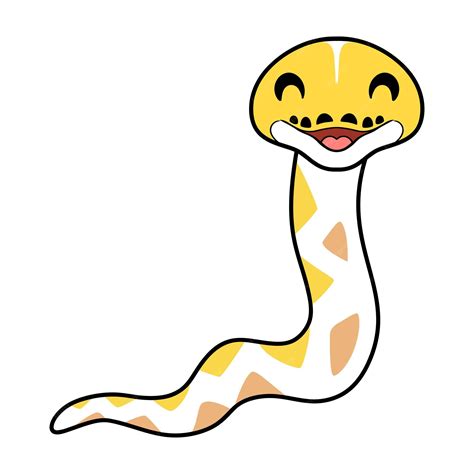 Premium Vector Cute Amelanistic Reticulated Python Cartoon
