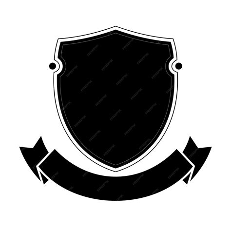 Design De Vetor De Modelo De Fita De Escudo De Emblema Em Branco
