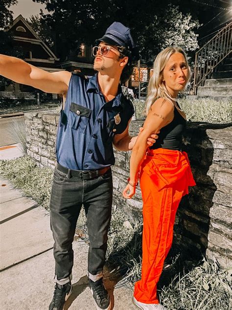 Cop And Prisoner Costume Couples Halloween Outfits Couples Costumes